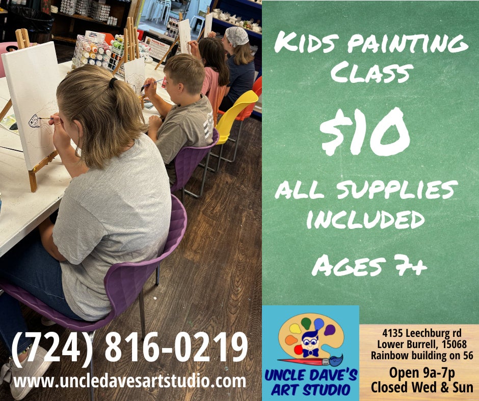 Kids painting class (4/26) | Uncle Dave’s Art Studio